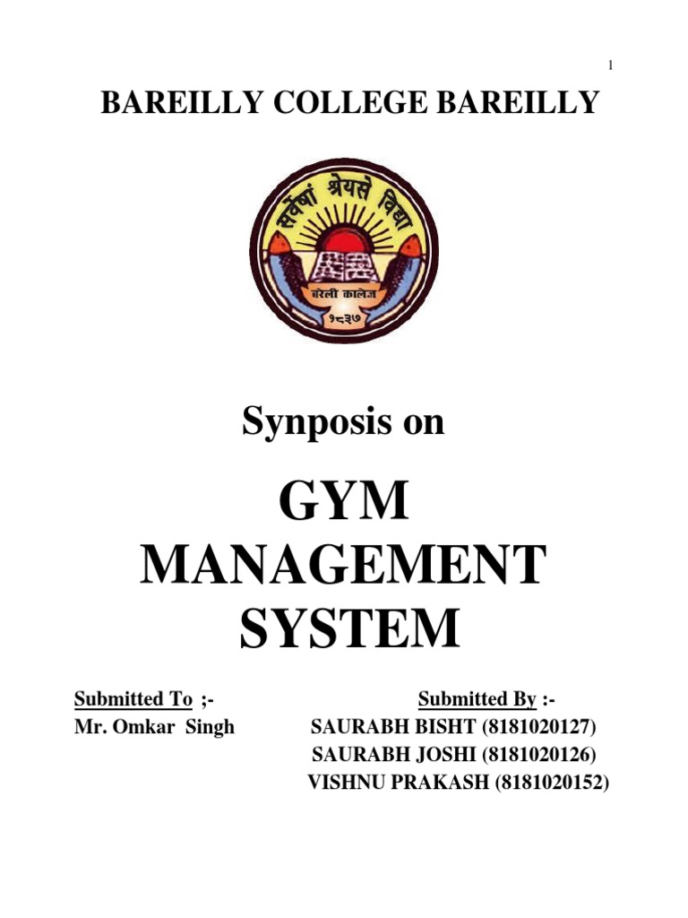 GYM Management: Synposis On | PDF | Microsoft Access | Databases