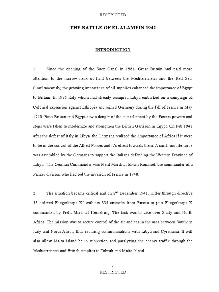 The Battle of El Alamein 1942 | PDF | Erwin Rommel | Armoured Warfare