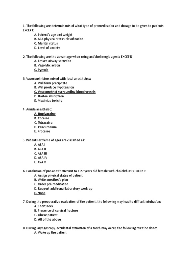 Surgery Anesthesiology Exam | PDF | Anesthesia | Pain