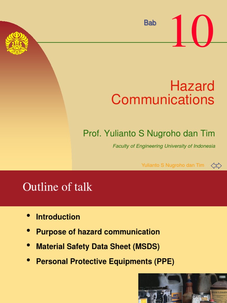 K3L Bab#10 Hazard Communications | PDF | Personal Protective Equipment | Safety