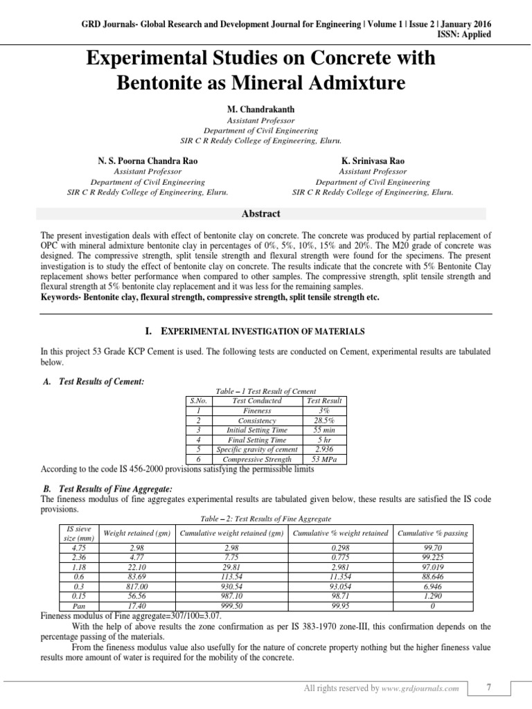 Concrete - Bentonite - Mix Design - 2016 - 01 - 17 - 14 - 51 - 46 PDF ...