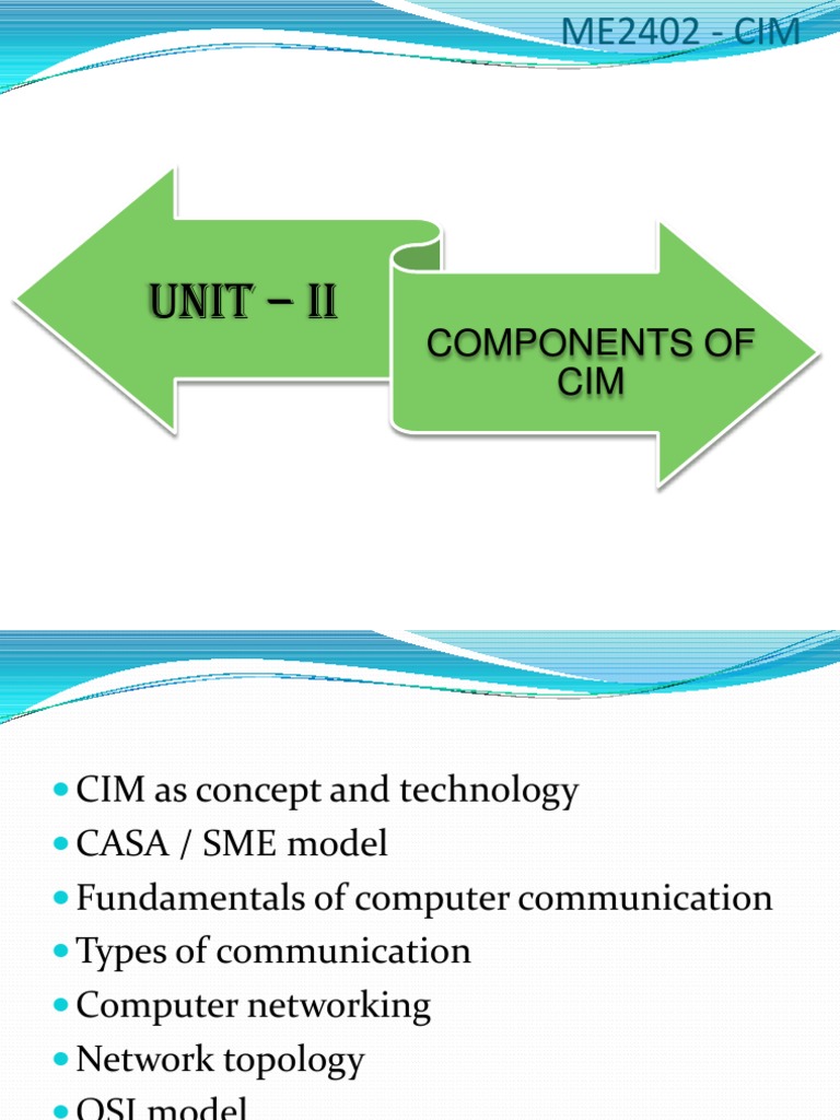 Unit-2 Components of CIM | PDF | Automation | Computer Network