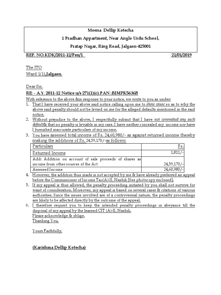 MEENA KOTECHA 271 (1) (C) Letter | PDF | Res Judicata | Judgment (Law)