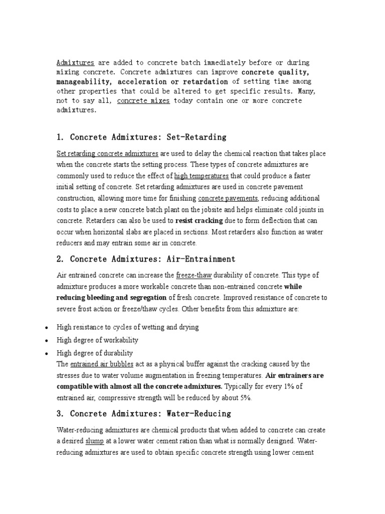 Concrete Admixtures: Set-Retarding | PDF | Composite Material | Concrete