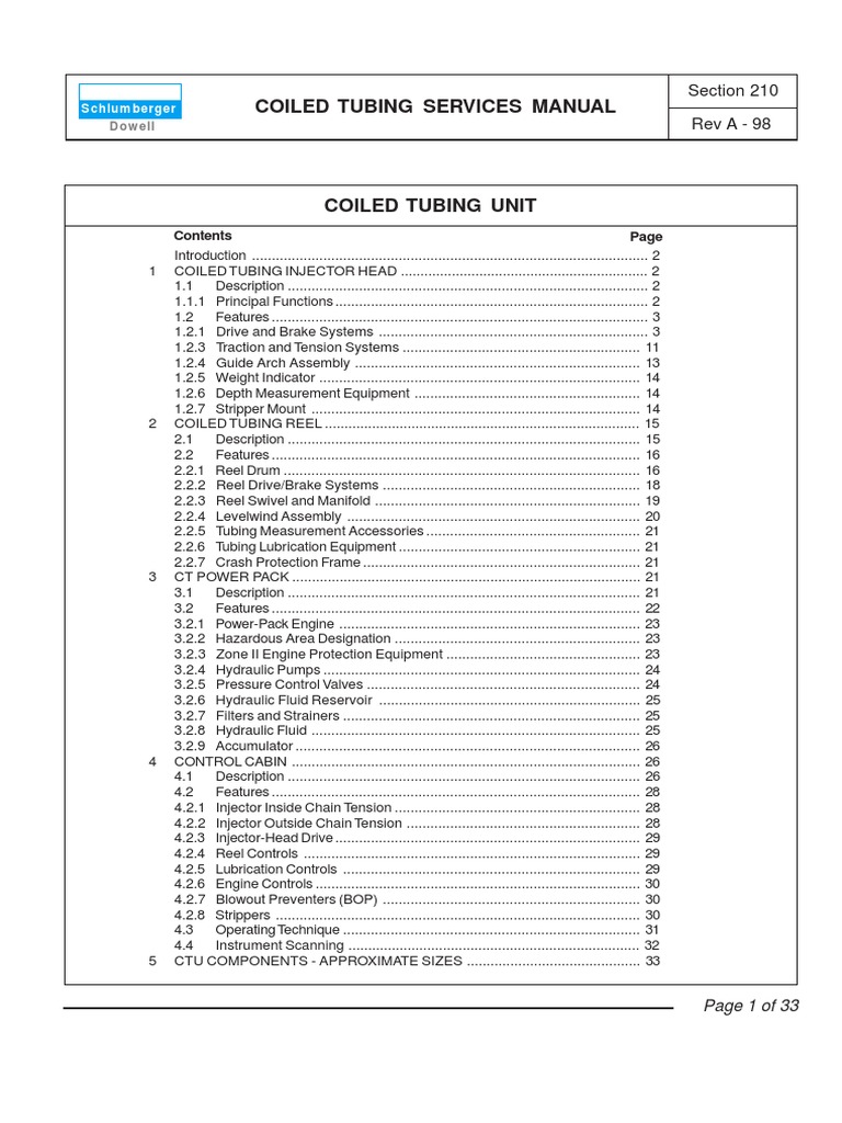 SLB Coil Tubing Services Manual PDF | PDF | Transmission (Mechanics ...