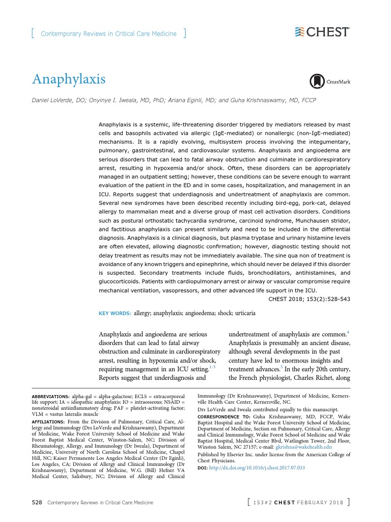 Anaphylaxis | PDF | Allergy | Shock (Circulatory)