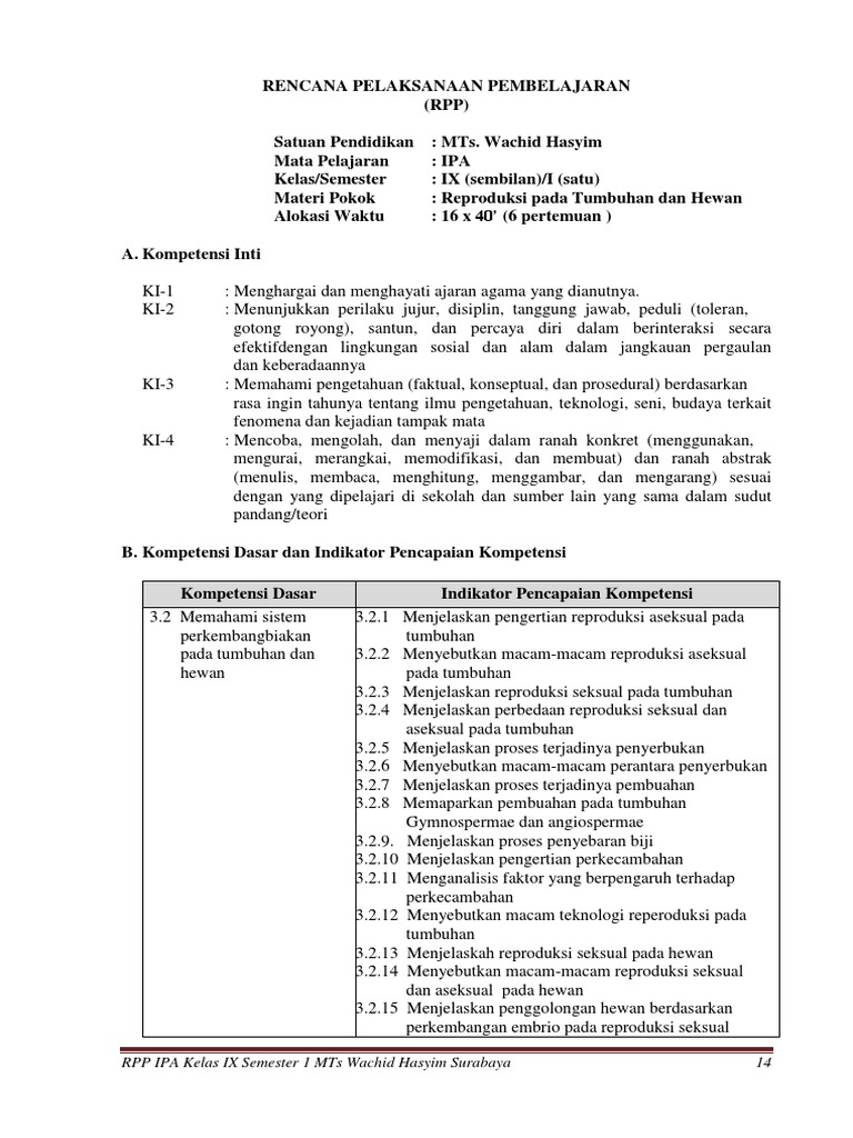RPP Ipa Kelas 9 Bab 2 | PDF