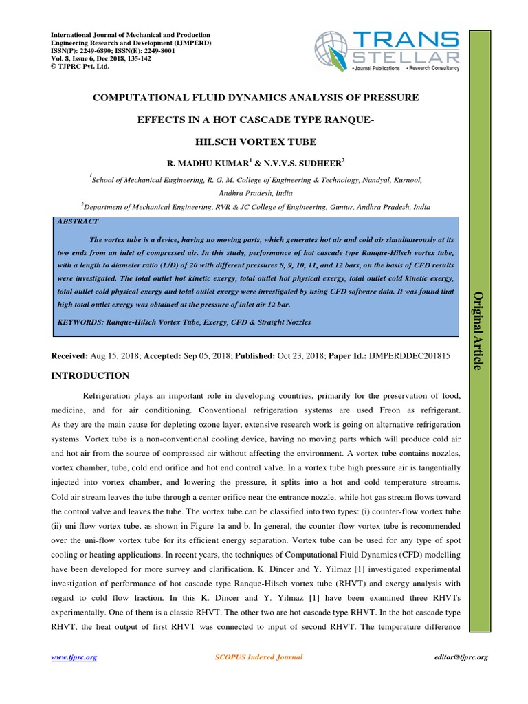 Computational Fluid Dynamics Analysis of Pressure Effects in A Hot ...