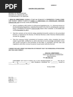 Annex C BIR 2316 Sworn Declaration | PDF