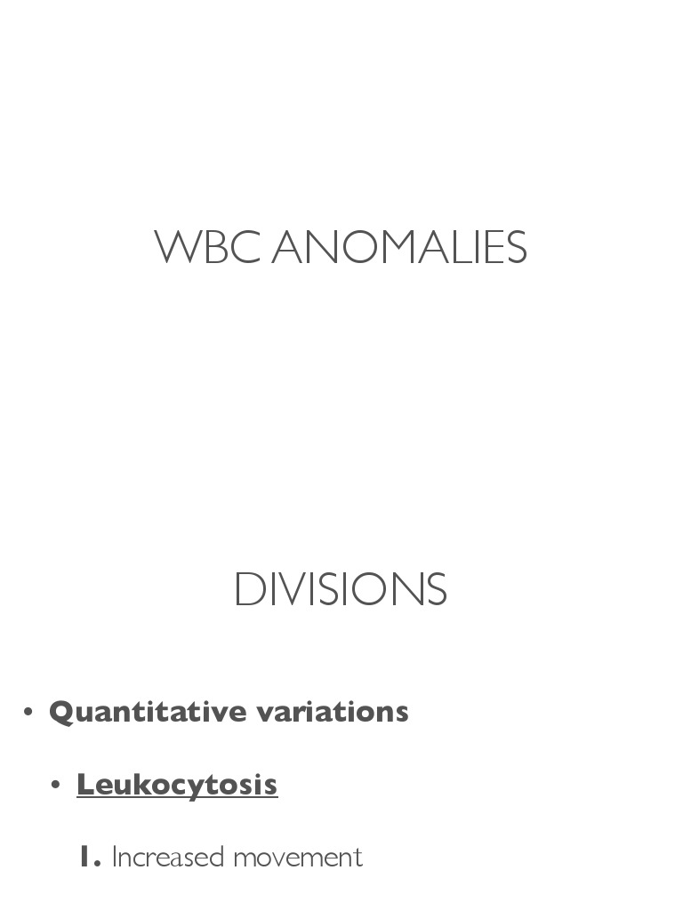 WBC Anomalies | PDF | Granulocyte | White Blood Cell