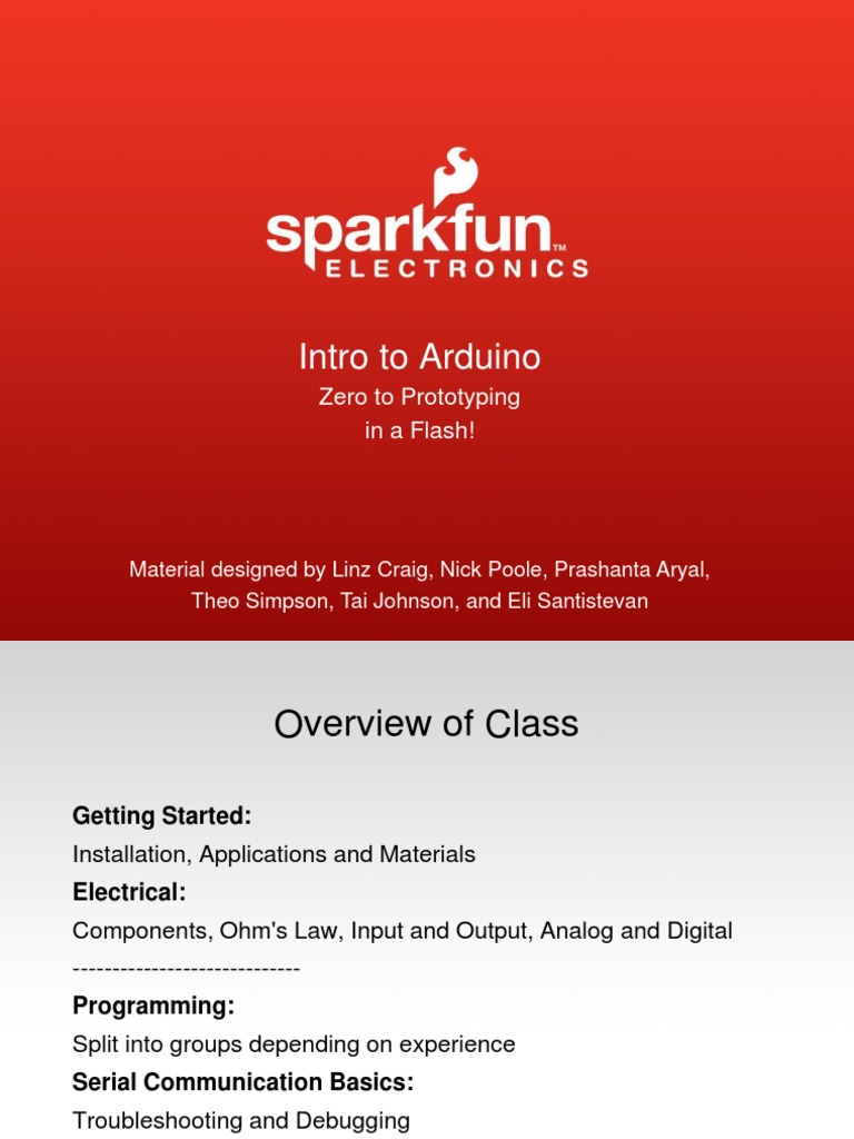 Intro To Arduino Zero To Prototyping In A Flash Pdf Arduino