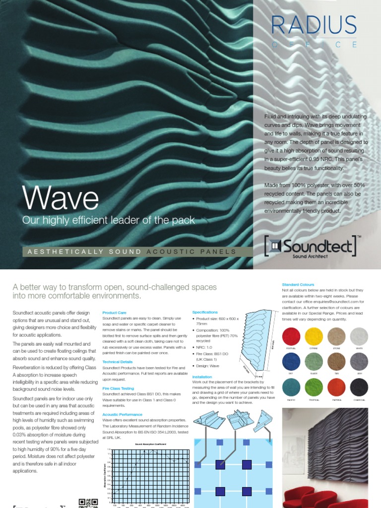 Soundtect Recycled Wave Wall Acoustic Panel Brochure | PDF | Materials | Applied And ...