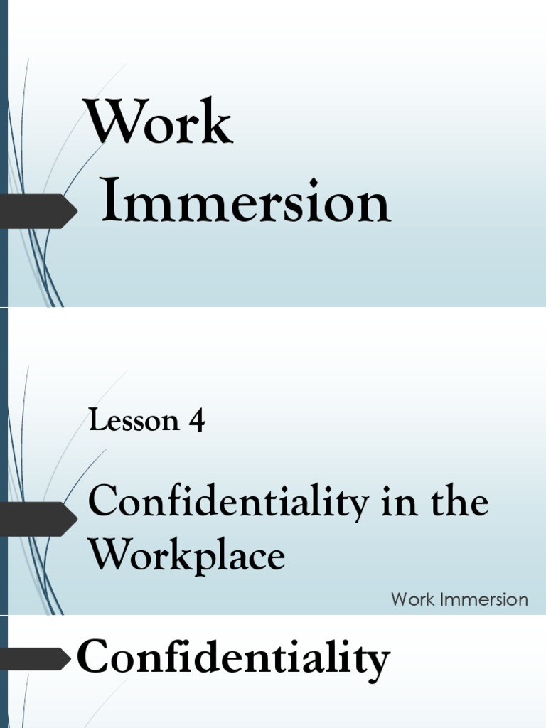 Lesson 4. Confidentiality in The Workplace | PDF | Confidentiality ...
