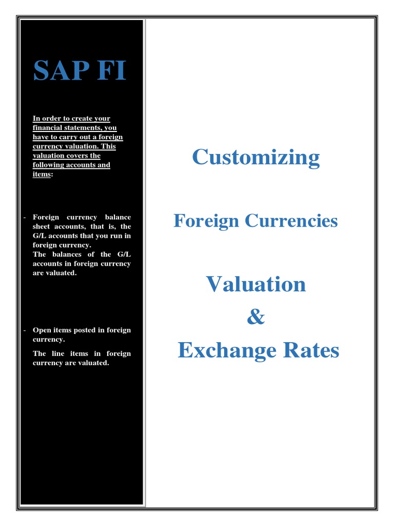 Foreign Currency Valuation in SAP FICO | PDF | Revaluation | Valuation ...