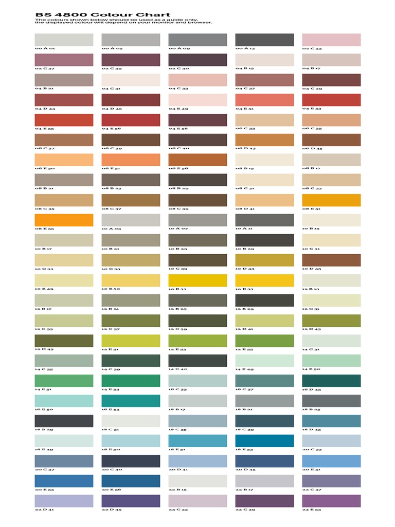 BS 4800 Colour Chart | PDF
