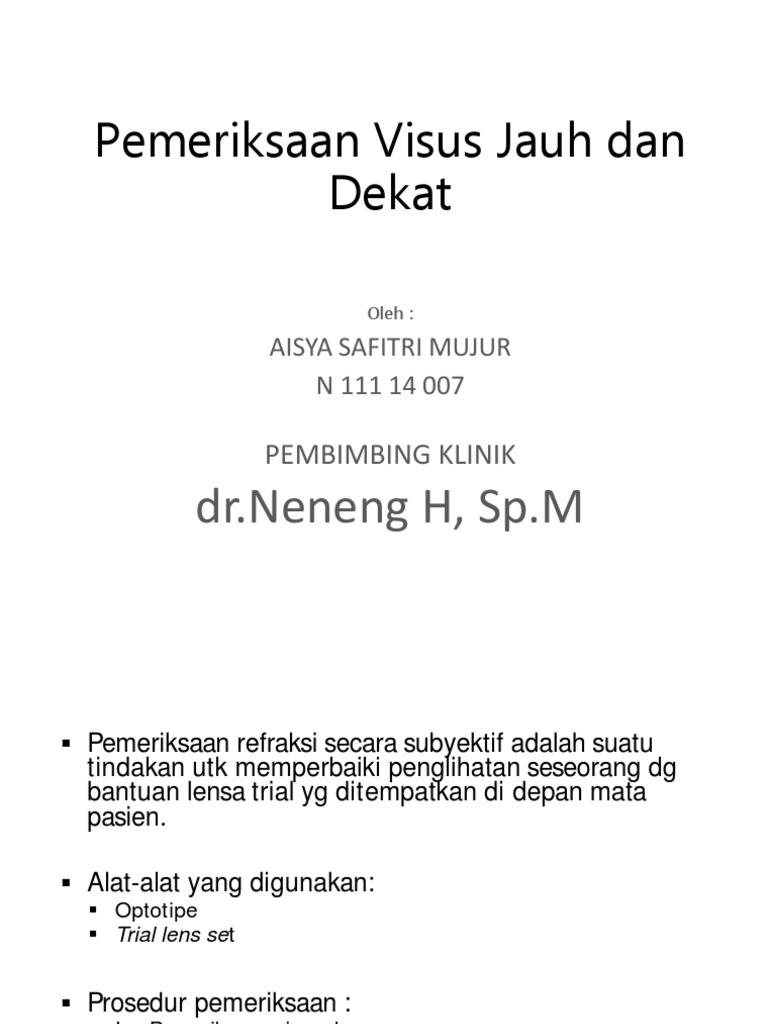 Pemeriksaan Visus | PDF | Pengembangan Diri