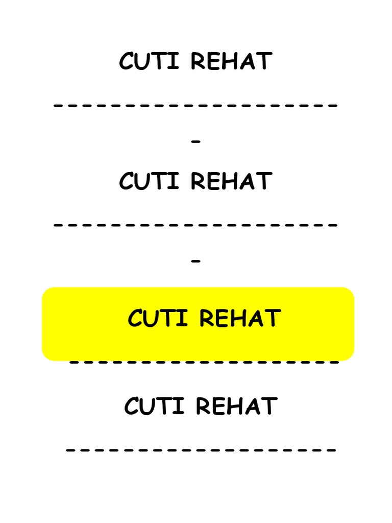 Cuti Rehat - Cuti Rehat - Cuti Rehat | PDF