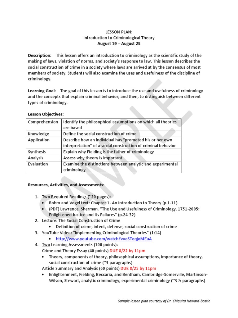 Sample Lesson Plan | PDF