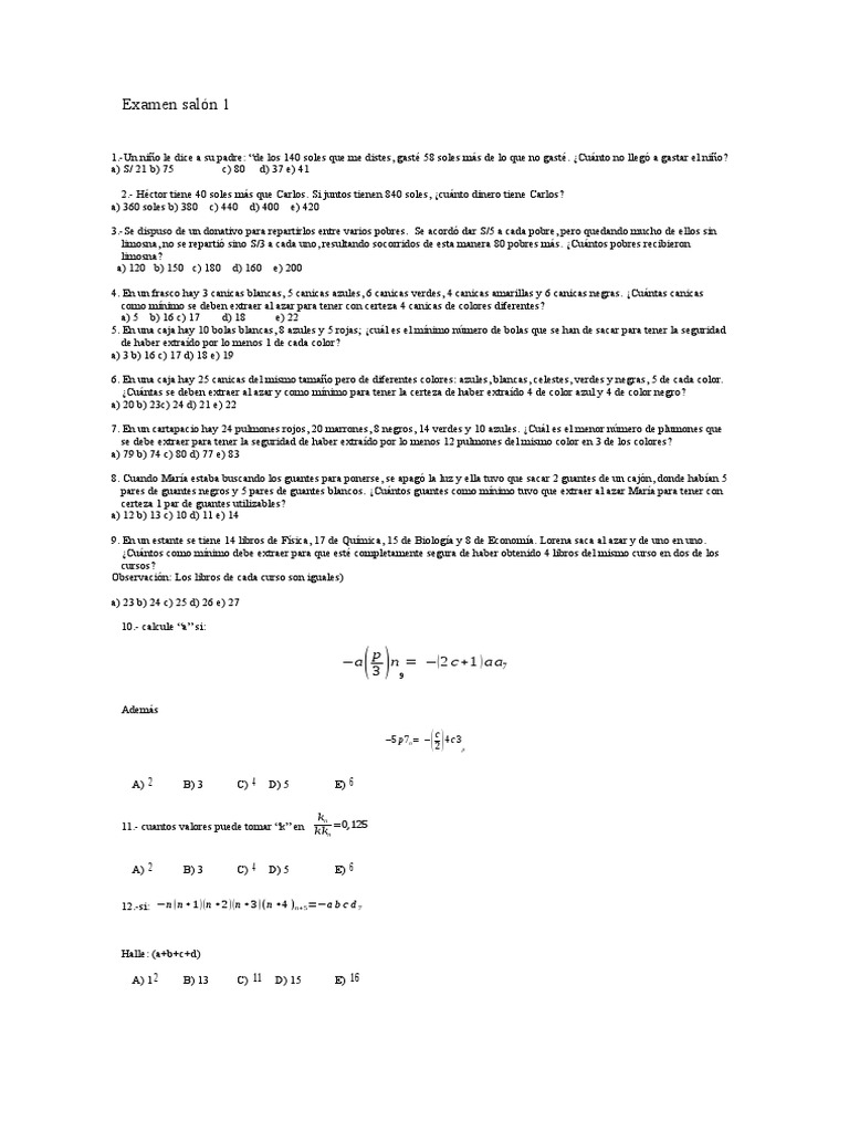 Ejercicios Con Clave | PDF | Color | Números