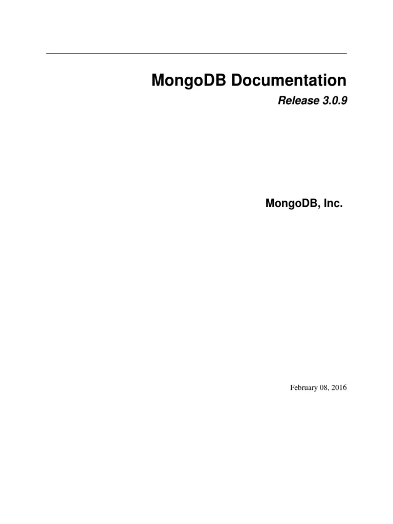 Mongodb 3.0 Manual | PDF | Mongo Db | Sudo