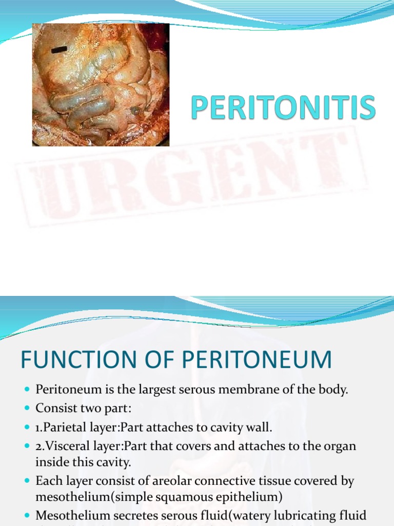Peritonitis Pdf Peritoneum Abdomen