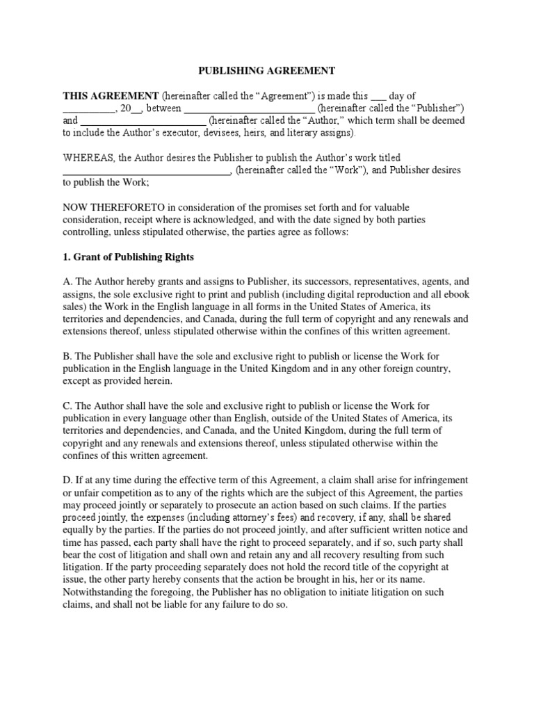 Book Publishing Agreement | PDF | Publishing | Royalty Payment