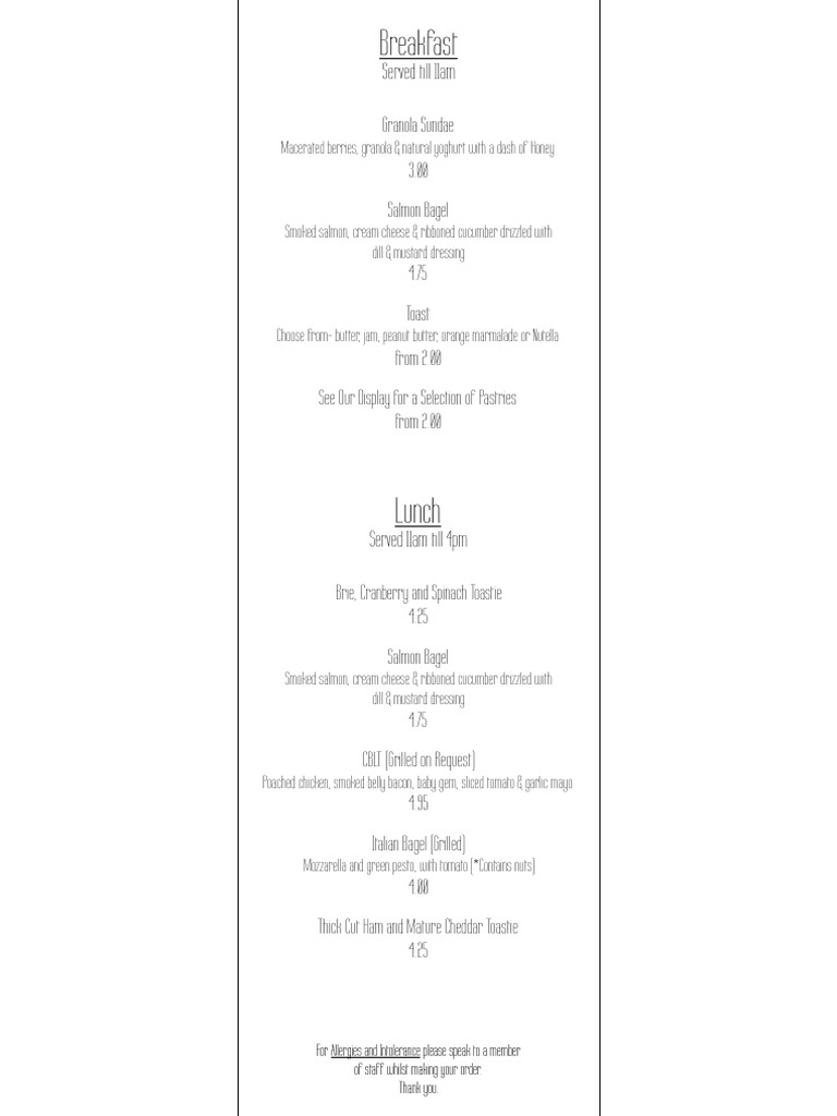 Deansgate Menu | PDF