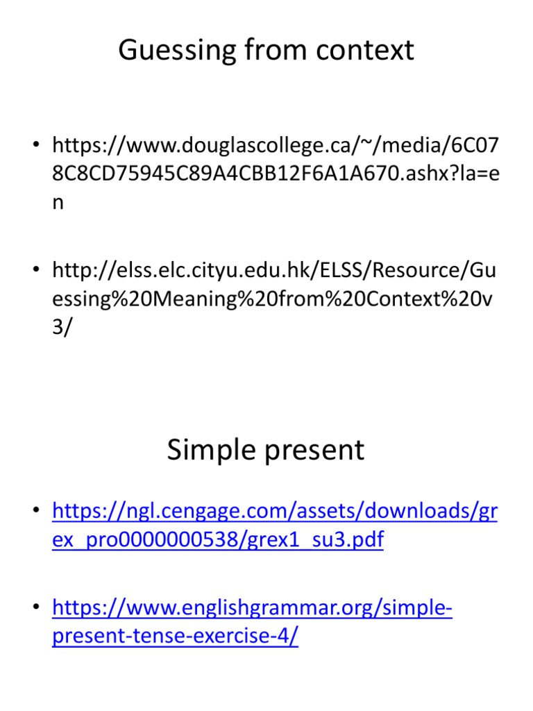 Guessing context clues | PDF | Paragraph | Human Communication