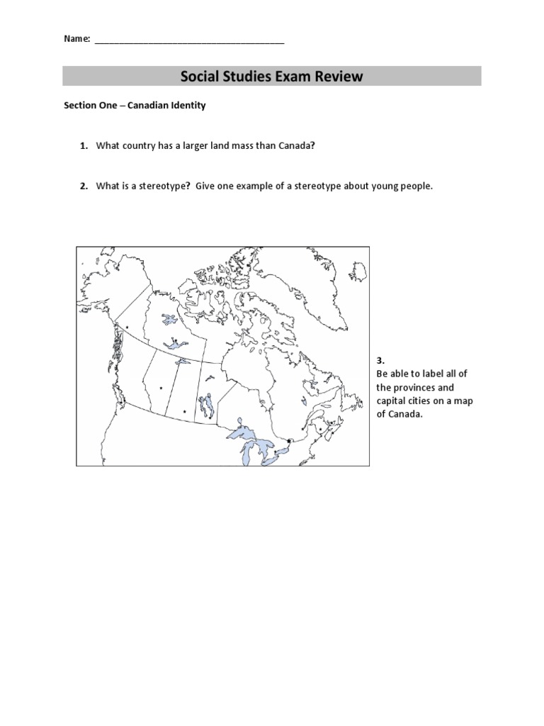 Canadian Social Studies Exam Review | PDF | Canada | Government Of Canada