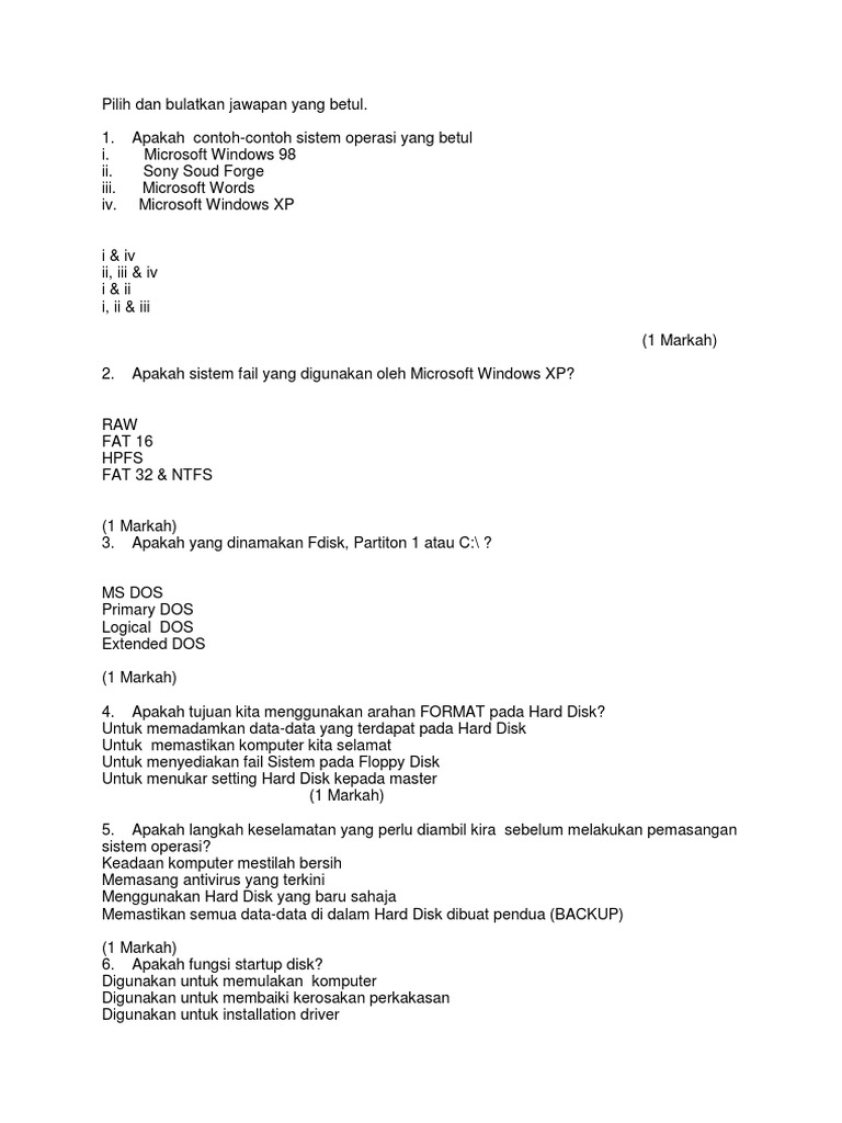 Contoh Soalan Basic | PDF