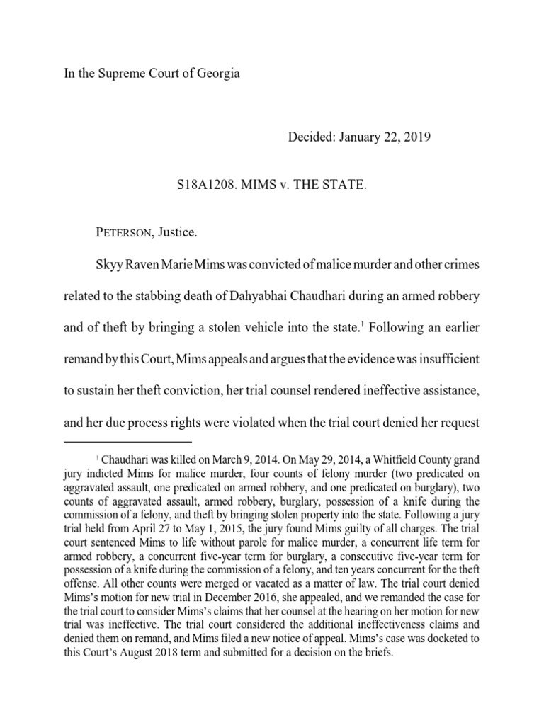 Sky Mims Ruling | PDF | Theft | Plea Bargain