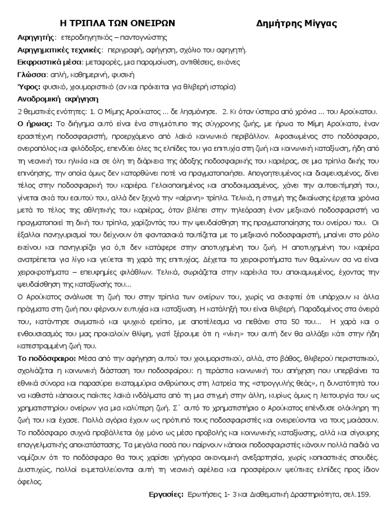 Η ΤΡΙΠΛΑ ΤΩΝ ΟΝΕΙΡΩΝ | PDF