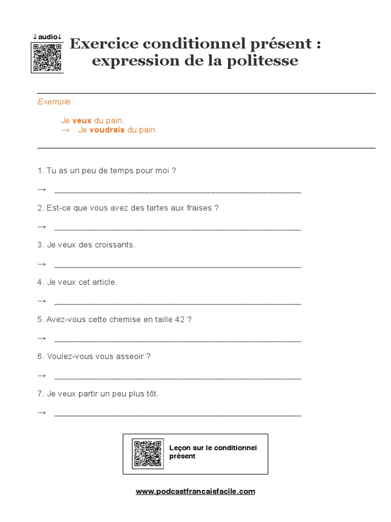 Exercice Conditionnel Present | PDF | Développement personnel