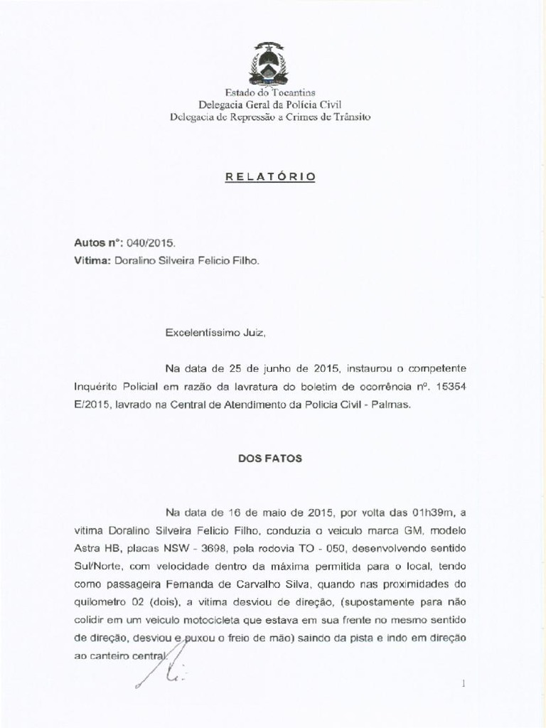 Relatório Final Do Inquérito Policial | PDF