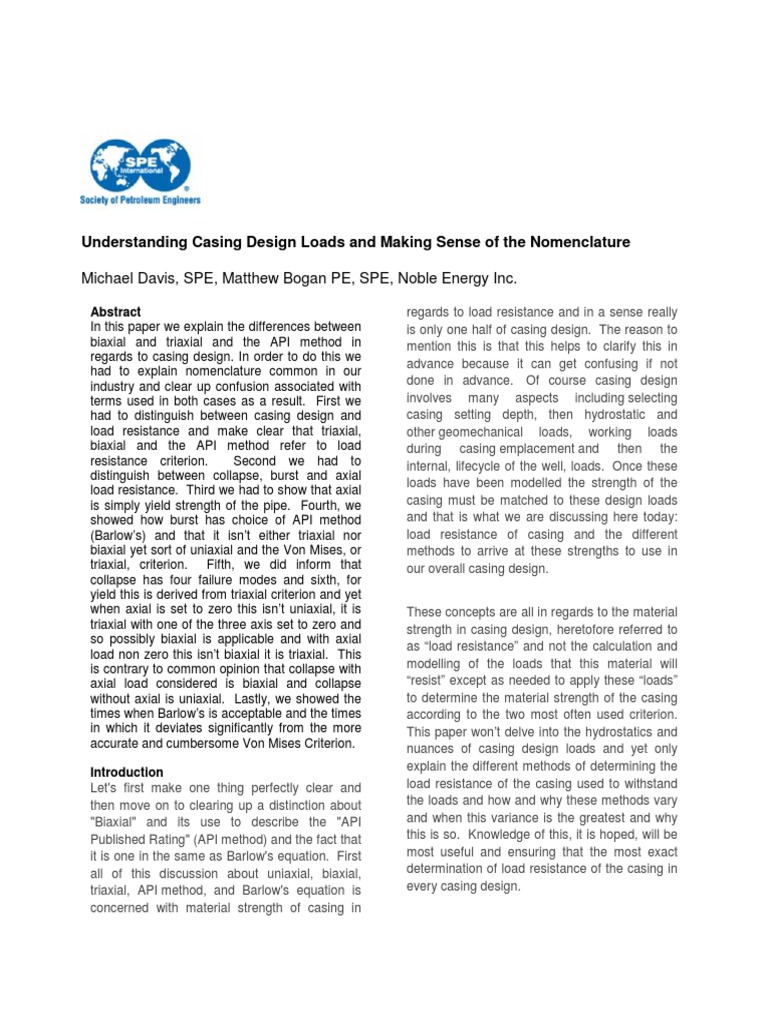 Biaxial vs. Triaxial Stress in Casing Design | PDF | Stress (Mechanics ...
