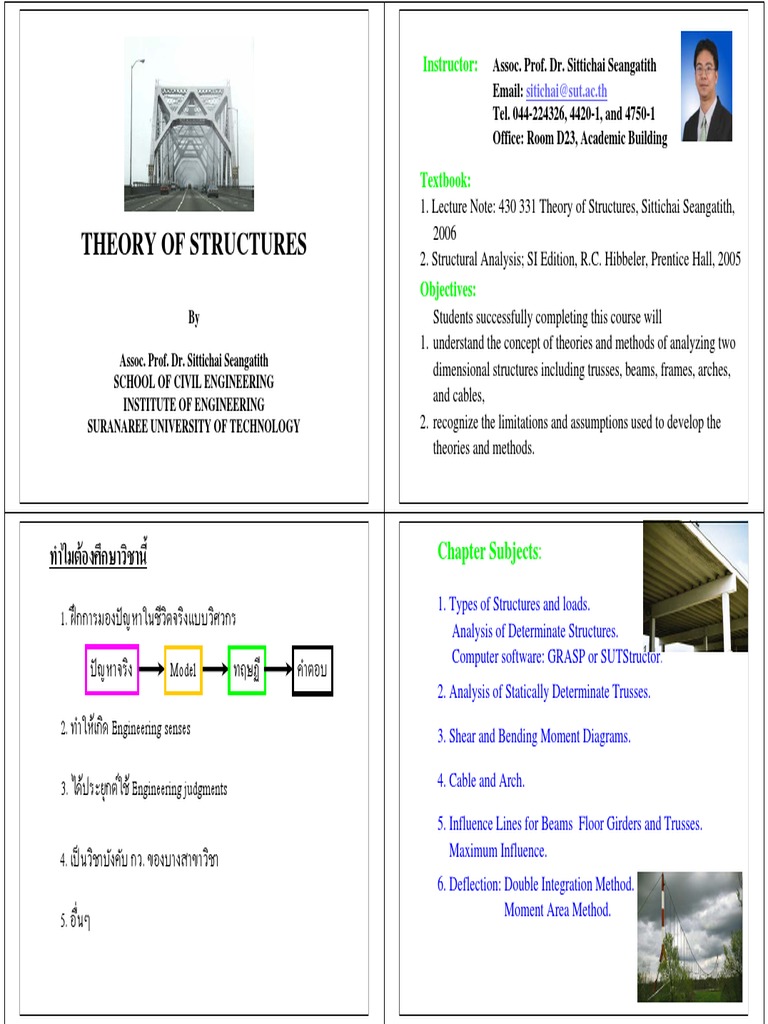 Theory Of Structures: 1. ฝ กการมองป ญหาในชีวิตจริงแบบวิศวกร ป ญหาจริง ...