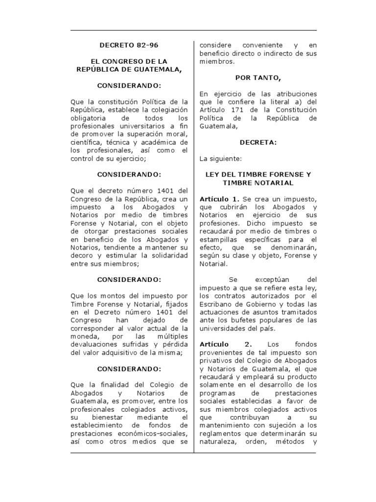 G Ley del Timbre Forense y Timbre Notarial