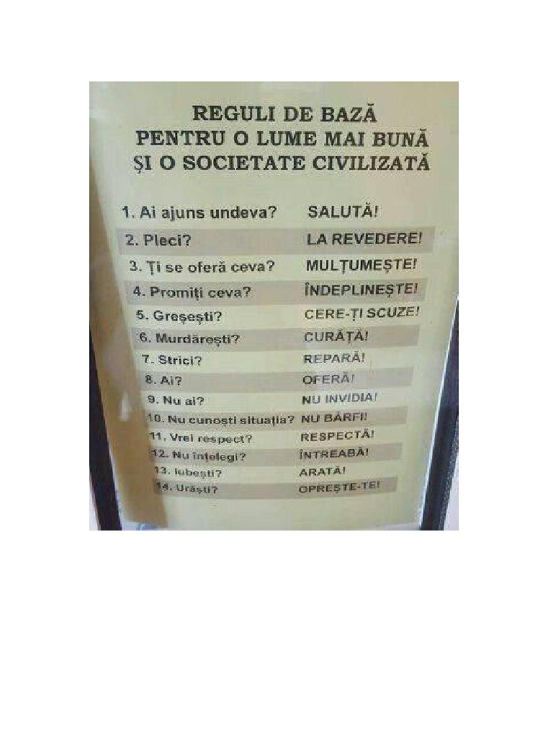 Reguli Respect | PDF