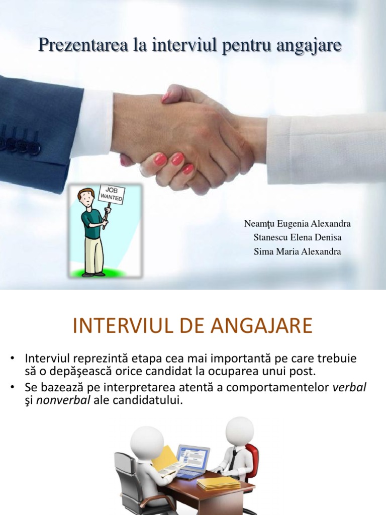 Prezentarea La Interviul Pentru Angajare | PDF