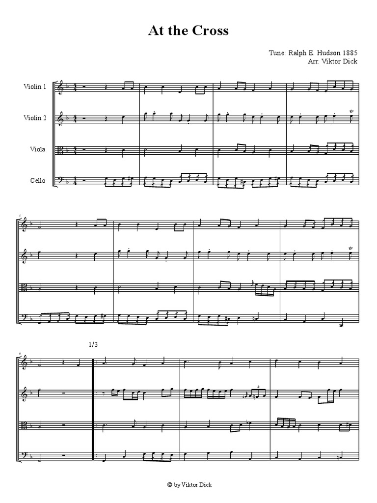 At The Cross, String Quartet | PDF | Quartet | Viola