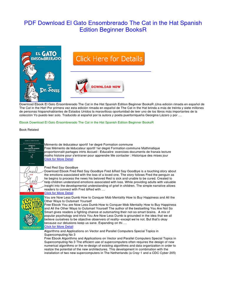 PDF Download El Gato Ensombrerado The Cat in The Hat Spanish Edition ...