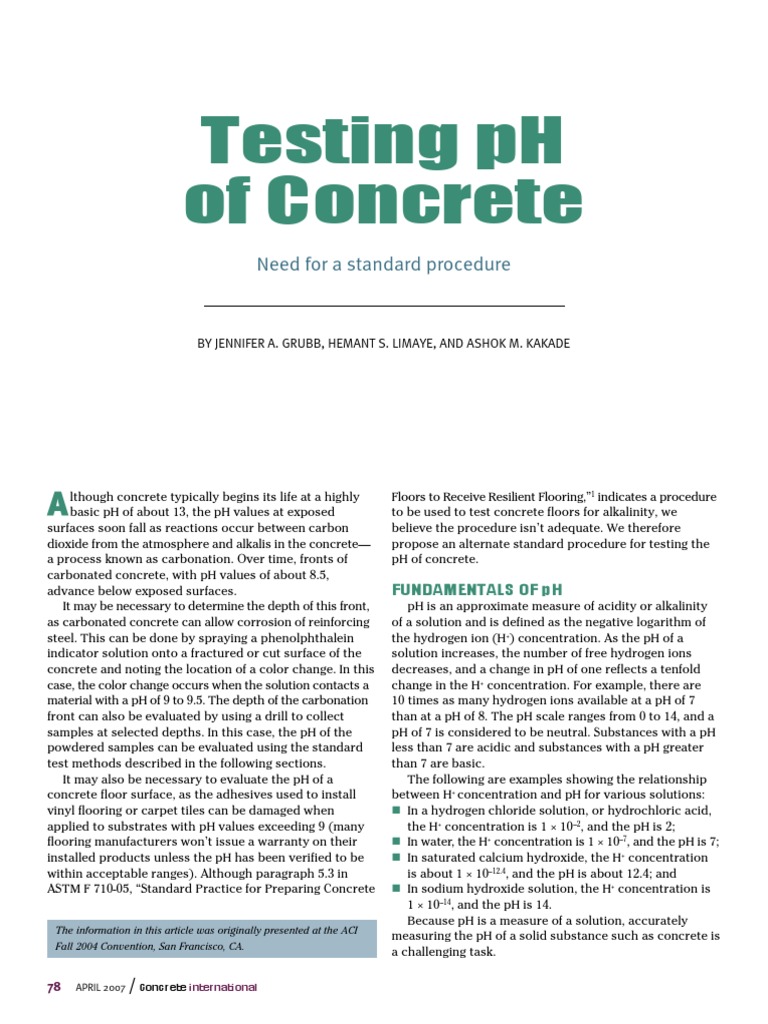 Concrete PH PDF | PDF | Ph | Concrete