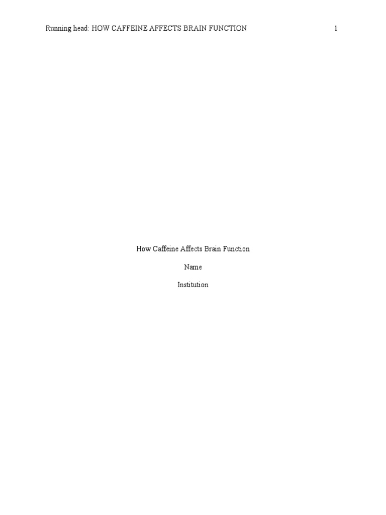 Caffeine's Impact on Brain Function | PDF | Functional Magnetic ...
