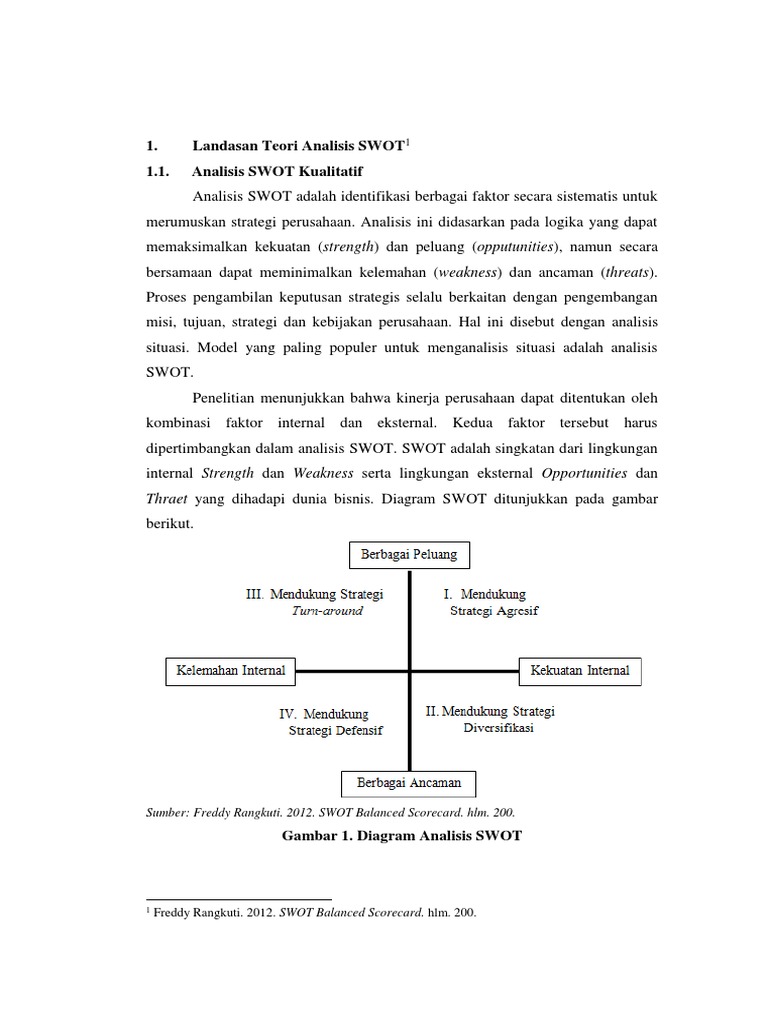 Landasan Teori Analisis SWOT | PDF