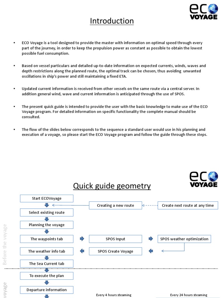 ECO Voyage Quick Guide | PDF | Weather Forecasting | Program Optimization