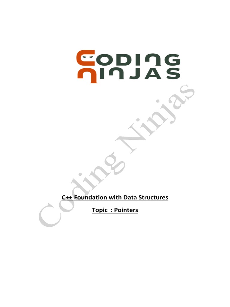 C++ Foundation With Data Structures Topic: Pointers | PDF | Pointer (Computer Programming ...