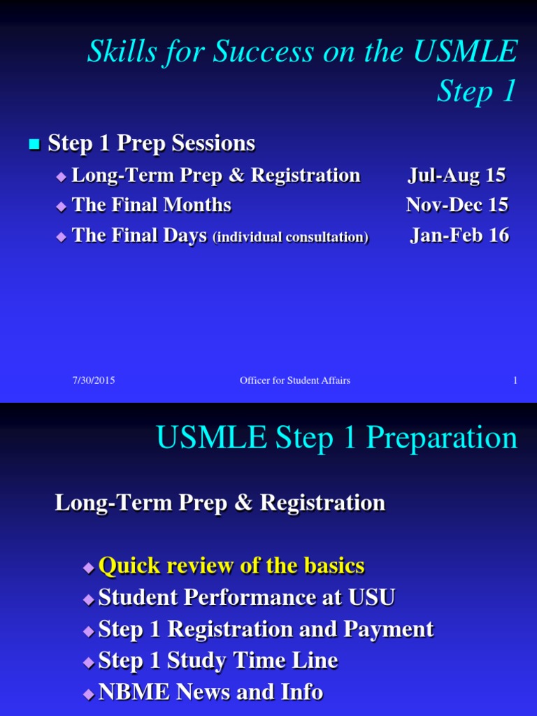 Skills For Success On The USMLE Step 1 | PDF | United States Medical ...