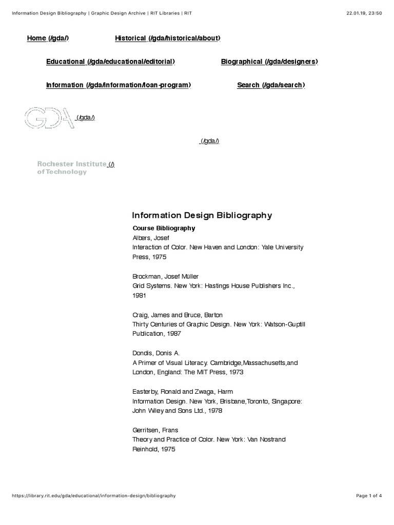 Information Design Bibliography RIT | PDF | Graphic Design | Science