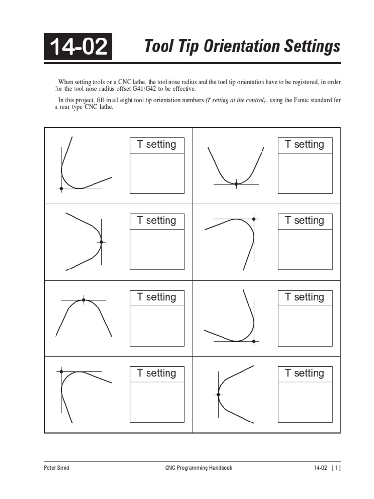 Tool Tip Orientation Settings: T Setting T Setting | PDF