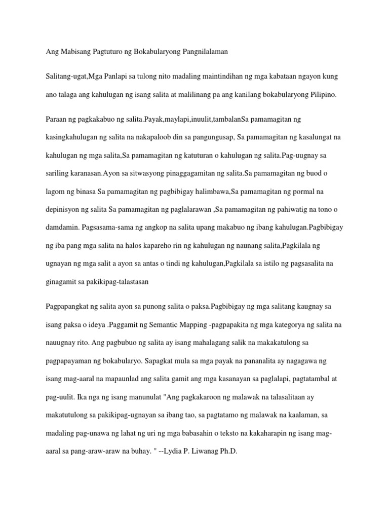 Thesis Sa Filipino 2 | PDF